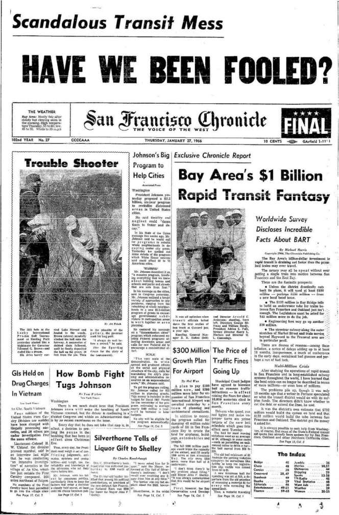 1966 BART Headline Gives Perspective and Context on High-Speed Rail ...