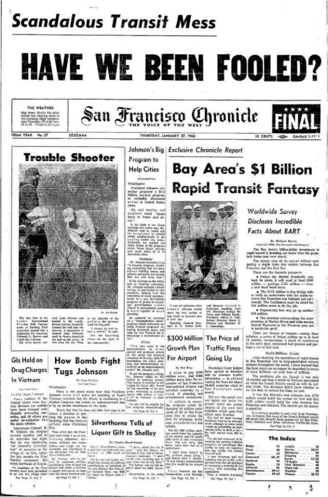 1966 BART Headline Gives Perspective and Context on High-Speed Rail ...